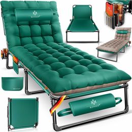 Kesser&reg; Campingbett klappbar mit Tragetasche, Nackenkissen, Vakuumtasche & Getr&auml;nkehalter, 190 x 68 x 30 cm bis 250 kg belastbar, aus Oxford-Gewebe und stabilem Stahlger&uuml;st, ideal f&uuml;r Garten Camping