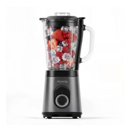 H.Koenig MXK36 Mixer, 1,5 l, 1000 W, leistungsstarker Standmixer mit Crush-Funktion, Glassch&uuml;ssel, 2 Geschwindigkeitsstufen + Puls, Geh&auml;use aus Edelstahl, Sicherheitsverriegelung, rutschfeste F&uuml;&szlig;e