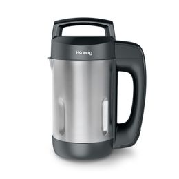 H.Koenig Beheizbarer Suppenmixer 1.1L MXC20 Inox Schwarz, Professionelles Multifunktionsger&auml;t, Mixfunktion, 2 Kochprogramme, 850W