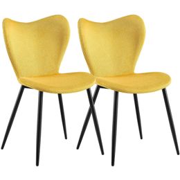 CLP Esszimmerst&uuml;hle 2er Set gepolstert Maika, Polsterst&uuml;hle ergonomisch mit R&uuml;ckenlehnen, K&uuml;chenst&uuml;hle mit Metallgestellen, belastbar bis 150 kg