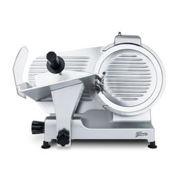 H.Koenig Elektrischer Alleschneider MSX300, professionell, Schnitt 0-15 mm, italienische Klinge 30 cm, eingebauter Sch&auml;rfer, 282 rpm, Silber