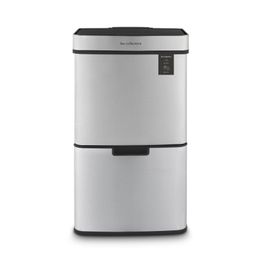 Les Collectors Sensorm&uuml;lleimer N&deg;1010, 64L, Edelstahl, 3 F&auml;cher 42+11+11, Automatische obere &Ouml;ffnung, Infrarot-Erkennung, Leise, Design