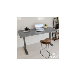 VESKA H&ouml;henverstellbarer Schreibtisch (140 x 70 cm) - Sitz- & Stehpult - B&uuml;rotisch Elektrisch H&ouml;henverstellbar mit Touchscreen & Stahlf&uuml;&szlig;en - Anthrazit/Anthrazit dunkel