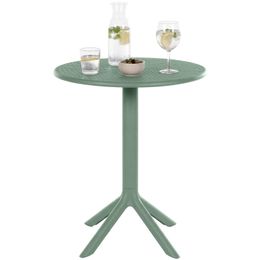 CLP Gartentisch Lacota rund 60 cm, aus wetterfestem, UV-best&auml;ndigem Kunststoff, ideal als Balkontisch und Terrassentisch f&uuml;r 2 bis 4 Personen