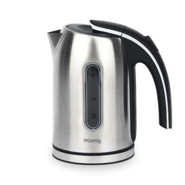 H.Koenig BO17 Wasserkocher, 1,7 L, Wasserstandsanzeige, 2200 W, Edelstahl, Silber