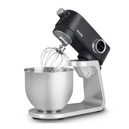 H.Koenig KM120 K&uuml;chenmaschine, professionell, multifunktionell, 5 l, Edelstahl, Mattgrau, leistungsstark, 800 W, 8 Geschwindigkeitsstufen