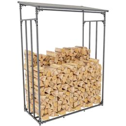 CLP Kaminholzunterstand Ruston Aluminium I Kaminholzregal Anthrazit I Holzlager Aus Aluminium I Feuerholzregal F&uuml;r Au&szlig;en
