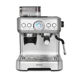 H.Koenig Espressomaschine mit Mahlwerk EXPRO980, K&ouml;rnungsbeh&auml;lter, 15 Mahlgr&ouml;&szlig;en, italienische Pumpe, 1 oder 2 Tassen