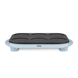 WEASY W&euml;asy GOO60 Party Crepes-Maker / 6 Mini-Crepes oder Pancakes/ 11,5 cm Durchmesser / bis zu 240&deg;C / inklusive 6 Teigverteiler / 1500 W / schwarz