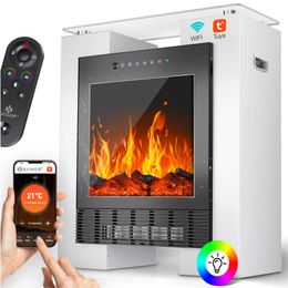 Kesser&reg; LED Kamin mit Heizung elektrisch Heizl&uuml;fter Elektrokamin mit Thermostat, Standkamin mit realistischem Feuer -/ Flammeneffekt per App + Fernbedienung & WLAN &ndash; mit Timer,15-35&deg;C