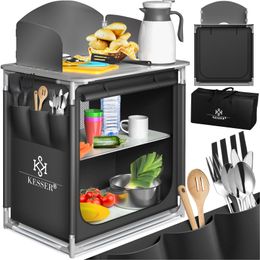 Kesser&reg; Campingk&uuml;che inkl. Tragetasche Mobile Outdoor K&uuml;che mit Aluminiumgestell Campingschrank K&uuml;chenbox Faltbare Reisek&uuml;che f&uuml;r Camping und Outdoor Modell w&auml;hlbar