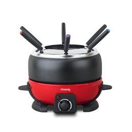 H.Koenig ALP1800 elektrisches Fondue Set / 6 Personen / 6 Fonduegabeln / Temperatur 25&deg;C bis 190&deg;C / 2 L / Antihaftbeschichtung