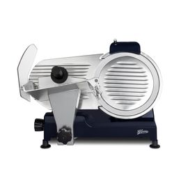 H.Koenig Elektrischer Alleschneider MSX256, professionell, Schnitt 0-12 mm, italienische Klinge 25 cm, eingebauter Sch&auml;rfer, 282 rpm, Nachtblau