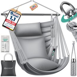 Kesser&reg; H&auml;ngesessel Haiti 150kg Traglast, H&auml;ngestuhl 360&deg; Drehung, H&auml;ngeschaukel Indoor-Outdoor UV-best&auml;ndig & Wasserfest, Pflegeleicht, Inkl. 2 Kissen, Tragetasche, Flaschenhalter & Montage-Set