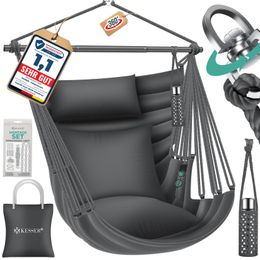 Kesser&reg; H&auml;ngesessel Haiti 150kg Traglast, H&auml;ngestuhl 360&deg; Drehung, H&auml;ngeschaukel Indoor-Outdoor UV-best&auml;ndig & Wasserfest, Pflegeleicht, Inkl. 2 Kissen, Tragetasche, Flaschenhalter & Montage-Set