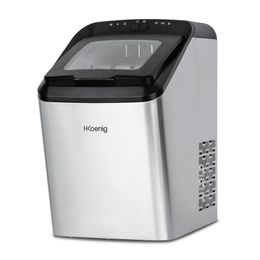 H.Koenig Eisw&uuml;rfelmaschine KBP40 / Produktionszeit 9 Min / 2 Eisw&uuml;rfelgr&ouml;&szlig;en / Edelstahl / Silber