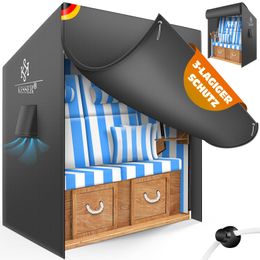 Kesser&reg; Premium Strandkorb Schutzh&uuml;lle mit Bel&uuml;ftungs&ouml;ffnungen, Strandkorbh&uuml;lle Wasserdicht, Winterfest UV-Best&auml;ndiges, Schwerlast Rei&szlig;fest 600D Oxford Gewebe Abdeckung (135x100x160/150cm)