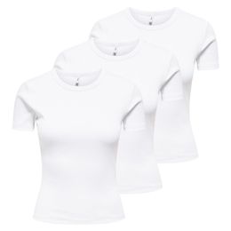 Only ONLVAL LIFE O-NECK TOP 3P Damen T-Shirt