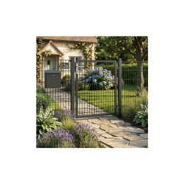Home Deluxe Gartentor f&uuml;r Doppelstabmattenzaun PORTARIUS - 140 cm Anthrazit