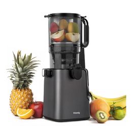 H.Koenig Vertikaler Entsafter GSX26, BPA-frei, gro&szlig;e &Ouml;ffnung 135 mm, sanfter Druck 50 U/min, Edelstahl, ger&auml;uscharm, 250 W, tropffrei