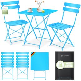 Kesser&reg; Bistroset 3-teilig mit Bistrotisch & 2 Klappbaren St&uuml;hlen Gartenm&ouml;bel-Set Outdoor Sitzgruppe UV & wetterbest&auml;ndig Gartentisch Balkonset bestehend aus Klapptisch & 2x Klappst&uuml;hlen & Cover