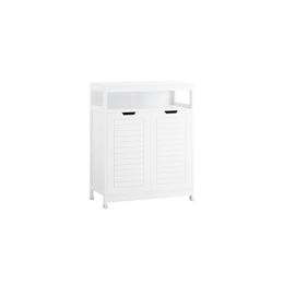 sobuy Badunterschrank mit 2 T&uuml;ren Wei&szlig; 70x35x89cm Modern