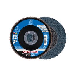 Pferd TOOLS POLIFAN POWER F&auml;cherscheibe PFC 115x22,23 mm konisch Z120 SG STEELOX Stahl/Edelstahl (67789116)