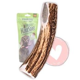 FOURLEGS &reg; Kauspa&szlig; f&uuml;r Hunde aus 100% Hirschgeweih GANZ