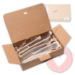 FOURLEGS &reg; Kauspa&szlig; f&uuml;r Hunde aus 100% Hirschgeweih HALBIERT