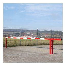 Moravia Systemschranke COMPACT m. Gegengewicht Pendelst&uuml;tze Rundzylinder rot-wei&szlig; L 6500mm LW 5395mm (226.28.093)