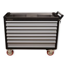 STIER Werkstattwagen Heavy Duty XL Schwarz, Edelstahl, 1000kg, 7 Schubl., 910x1126x503 (907599)