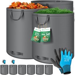 Kesser&reg; Gartensack Set Laubsack Gartenabfallsack inkl. Handschuhe - Selbststehend 4 Griffe Stabil Robust & Faltbar - Laubs&auml;cke Rasenschnitt Gartens&auml;cke f&uuml;r Gartenabf&auml;lle Gr&uuml;nschnitt