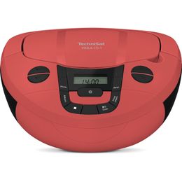 Technisat Viola CD-1 Boombox mit Bluetooth, Batteriebetrieb & CD-Player rot