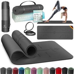 Kesser&reg; Gymnastikmatte mit Tragegurt rutschfest TPE Yogamatte Gepolstert & rutschfest Fitnessmatte , 183 x 61 Trainingsmatte f&uuml;r Fitness Sportmatte, Pilates & Gymnastik Workout extradick