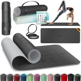 Kesser&reg; Gymnastikmatte mit Tragegurt rutschfest TPE Yogamatte Gepolstert & rutschfest Fitnessmatte , 183 x 61 Trainingsmatte f&uuml;r Fitness Sportmatte, Pilates & Gymnastik Workout extradick