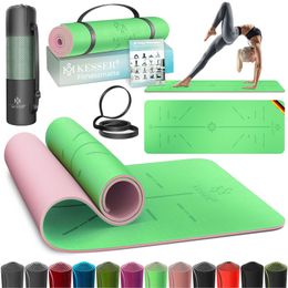 Kesser&reg; Gymnastikmatte mit Tragegurt rutschfest TPE Yogamatte Gepolstert & rutschfest Fitnessmatte , 183 x 61 Trainingsmatte f&uuml;r Fitness Sportmatte, Pilates & Gymnastik Workout extradick