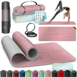 Kesser&reg; Gymnastikmatte mit Tragegurt rutschfest TPE Yogamatte Gepolstert & rutschfest Fitnessmatte , 183 x 61 Trainingsmatte f&uuml;r Fitness Sportmatte, Pilates & Gymnastik Workout extradick