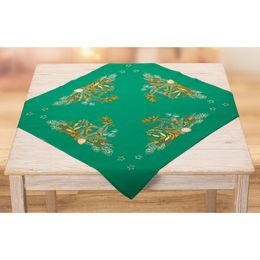 buttinette Stickmitteldecke "Springender Hirsch"