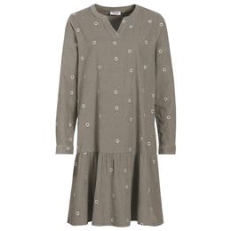 Gina Damen Cord-Kleid mit Stickereien