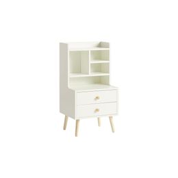 sobuy Nachttisch mit 2 Schubladen Wei&szlig; Modern