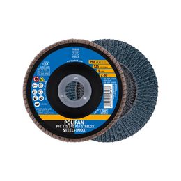 Pferd TOOLS POLIFAN F&auml;cherscheibe PFC 125x22,23 mm konisch Z40 Uni.-Linie PSF STEELOX Stahl/Edelstahl (10) (67764125)