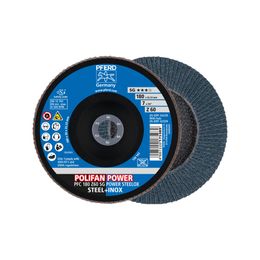 Pferd TOOLS POLIFAN POWER F&auml;cherscheibe PFC 180x22,23 mm konisch Z60 SG STEELOX Stahl/Edelstahl (67786185)