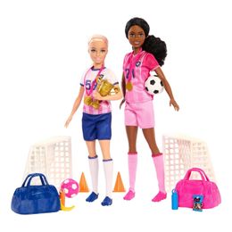 Mattel Barbie Karriere Fu&szlig;ball Spielset mit 2 Puppen und Zubeh&ouml;r