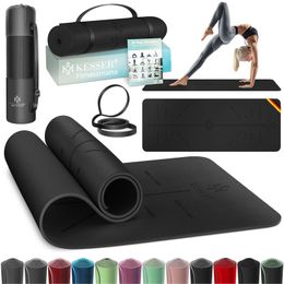 Kesser&reg; Gymnastikmatte mit Tragegurt rutschfest TPE Yogamatte Gepolstert & rutschfest Fitnessmatte , 183 x 61 Trainingsmatte f&uuml;r Fitness Sportmatte, Pilates & Gymnastik Workout extradick