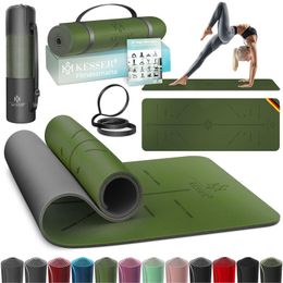 Kesser&reg; Gymnastikmatte mit Tragegurt rutschfest TPE Yogamatte Gepolstert & rutschfest Fitnessmatte , 183 x 61 Trainingsmatte f&uuml;r Fitness Sportmatte, Pilates & Gymnastik Workout extradick