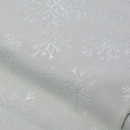 buttinette Jacquard "Schneekristalle" mit Glitzergarn, hellgrau/silber