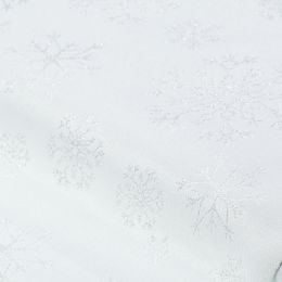 buttinette Jacquard "Schneekristalle" mit Glitzergarn, wei&szlig;/silber