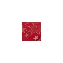 buttinette Jacquard "Sternenhimmel", rot/gold