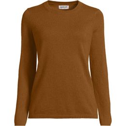 LANDS' END Kaschmir-Pullover mit rundem Ausschnitt, Damen, size: regular, Beige, Kaschmir, by Lands' End