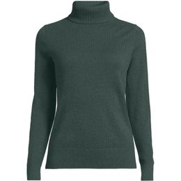 LANDS' END Rollkragen-Pullover aus Kaschmir, Damen, size: regular, Gr&uuml;n, Kaschmir, by Lands' End